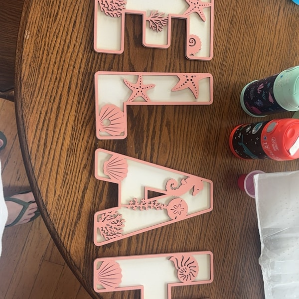 Under the Sea Name Sign - Seashell Letters - Personalised Name Sign ...