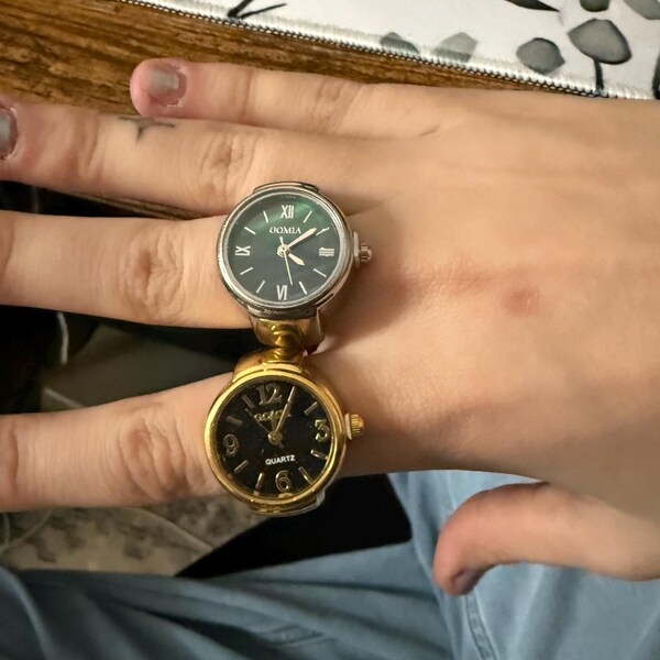 Y2K Vintage Watch Ring Functional Unique Clock Mini Watch Girlfriend ...