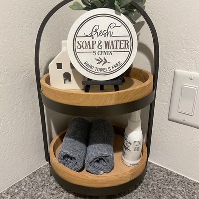 Bathroom Tiered Tray Set Mini Bathroom Tiered Tray Set Wash Your Hands ...