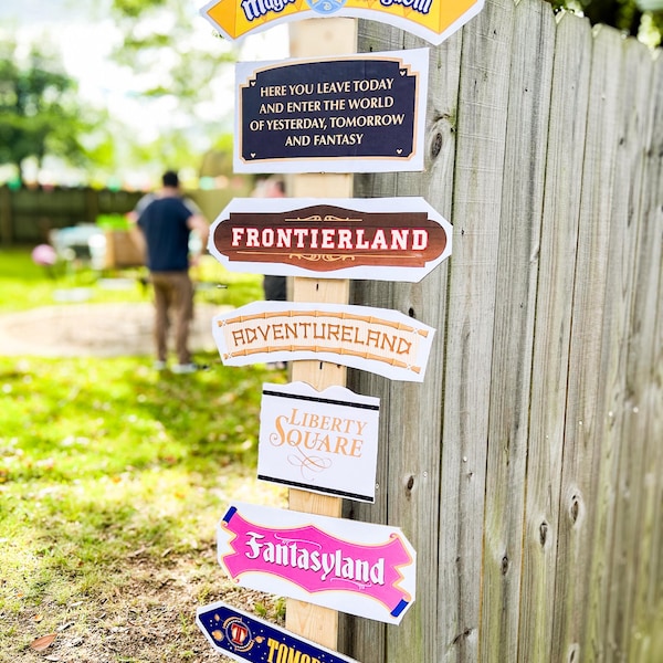 Magic Kingdom Party Directional Sign, Disney World Birthday, Princess ...