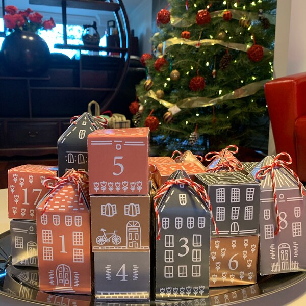 Advent Calendar "amsterdam" to Print, Cut Out & Fill, 25 Boxes Incl ...