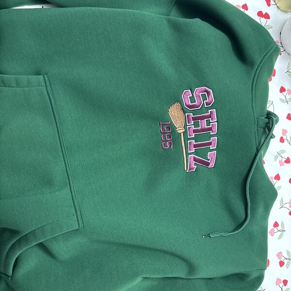 Elphaba Glinda Side Bow Embroidered Sweatshirt, Wicked Musical Movie ...