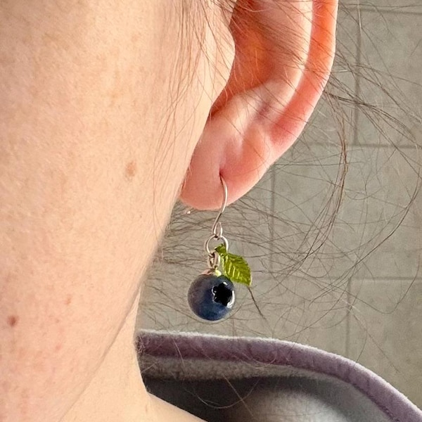 Blueberry Dangle Earrings - Etsy