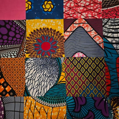 PATCHWORK African Printed Fabric Sleeveless Midi Dress 100% - Etsy