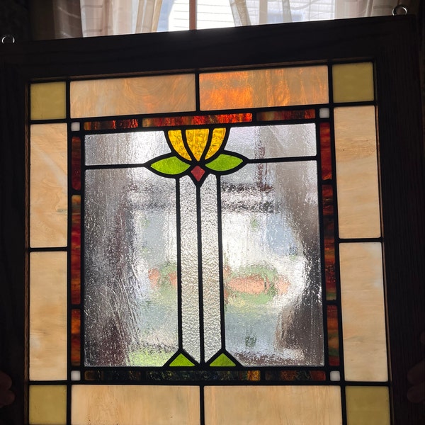Craftsman Style Stained Glass Window - Etsy