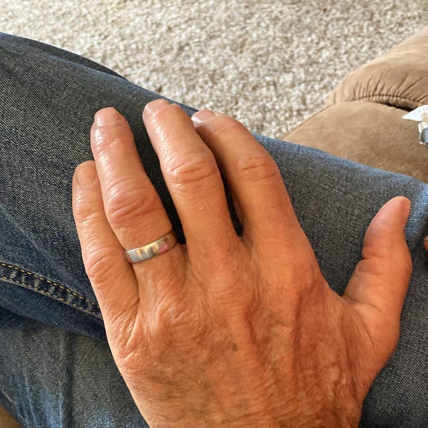 Men's Wedding Ring With Hinge Cobalt Chrome 6mm Wide Satin Brushed ...