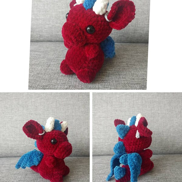 Kawaii Dragon | Mythical Creature | Beginner Crochet Amigurumi Pattern ...