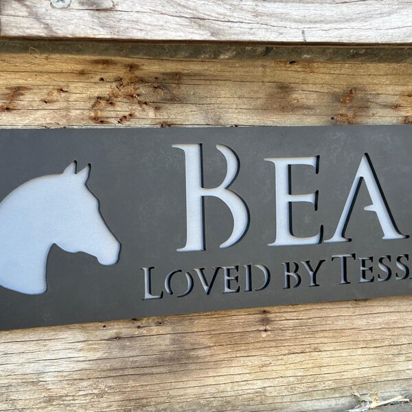 Beautiful Stable Name Plate COPPER MIRROR, White Front, Fully ...