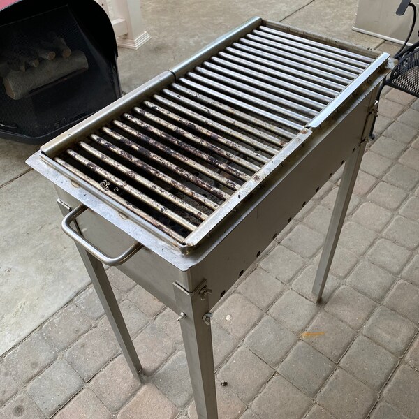 Large Stainless Steel Grill Mesh for BBQ Grill / MANGAL for 10 Skewers ...