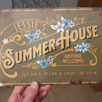 Personalised Summer House Sign Metal Garden Wall Door Decor Accessory ...