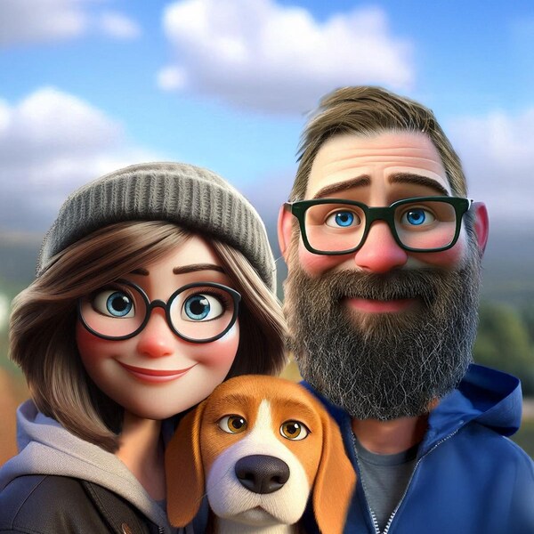 Pixar Character Portrait, Digital Custom Portrait From Photo, Pixar ...