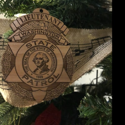 Wooden Washington State Patrol Badge or Shoulder Patch Ornament - Etsy