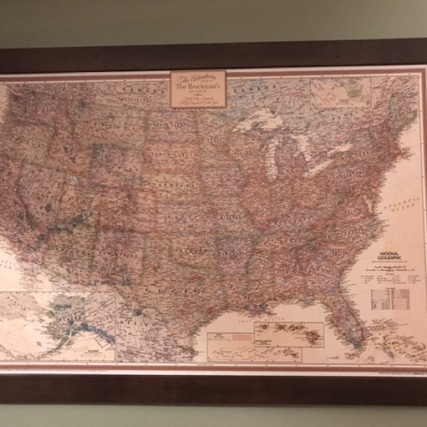 CANVAS Personalized Executive USA Travel Map - Push Pin Travel Map ...