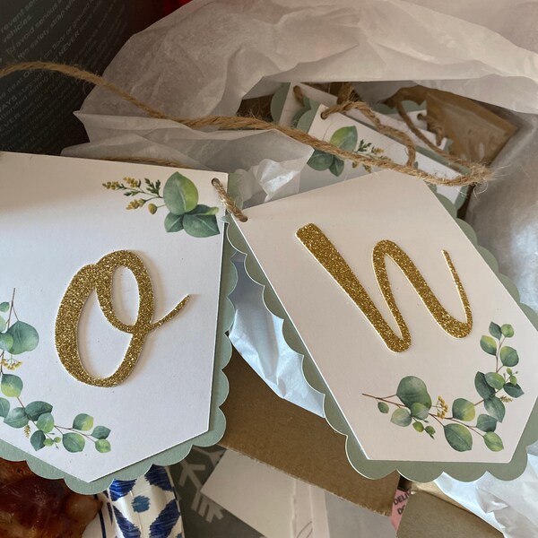 Sage Oh Baby Banner for Baby Shower - Sage Green, White, Gold ...