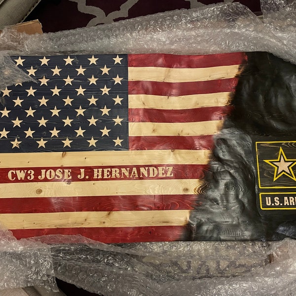 Waving No Quarters Given American Flag / Neutral Wooden Flag / Hand ...