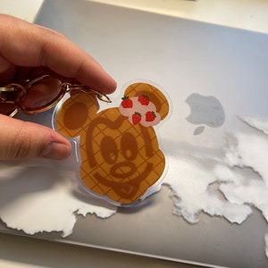 Mickey Waffle Keychain Disney Keychain Mickey Bag Charm Mickey Keychain ...