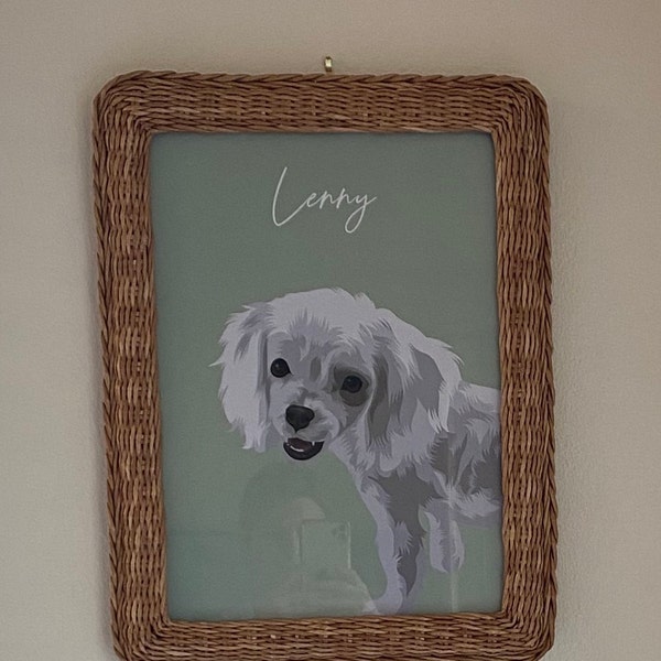 Vintage Style Wicker Picture Frame , Wicker Photo Frame A3, A4 ...