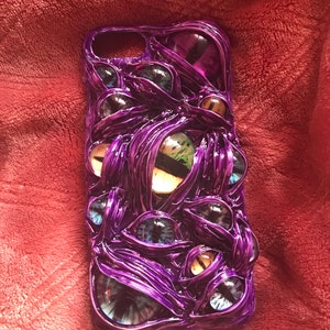 Handmade iPhone Case Glow in the Dark Purple Venom Cat Eyes Handmade ...