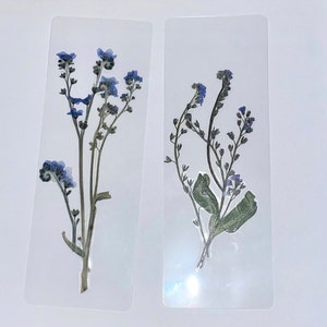 Forget Me Not Bookmark Real Dried Flowers Gift for Reader Bookmark for ...