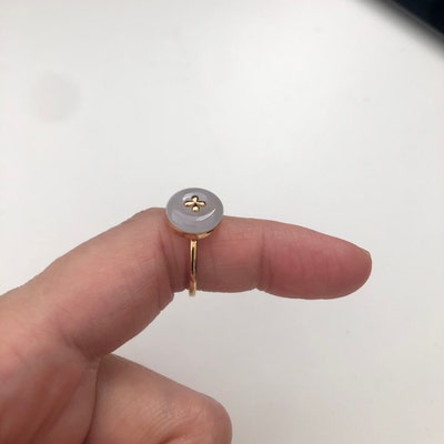 Icy A-grade Type A Natural Royal Blue Jadeite Jade Calabash Ring ...