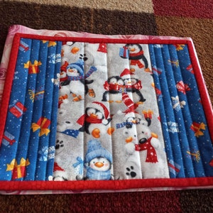 Quilted Religious Mug Rug Blue and White Christian Words - Etsy