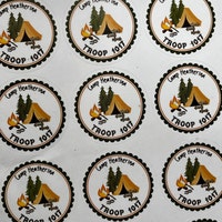 Camping Stickers, Camping Birthday Party, Outdoor Party Stickers ...