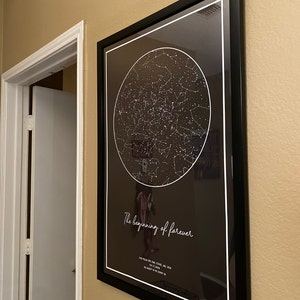 Custom Star Map Valentine's Christmas Gift First Kiss Poster Love ...