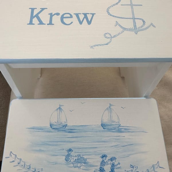 Sailing Ship Rocking Chair, Child's Rocker, Hand Painted Rocking Chair ...