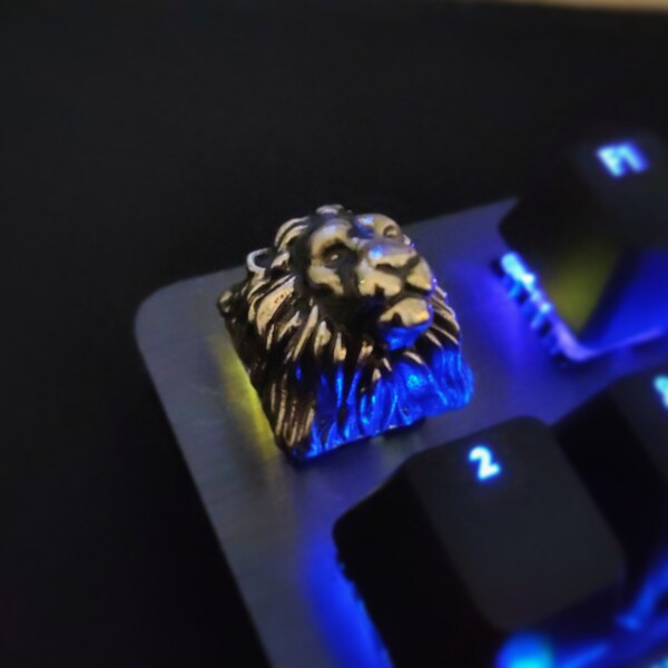 Lion Keycap - Solid Bronze Metal Premium Keycap From Keyrelic / Artisan ...