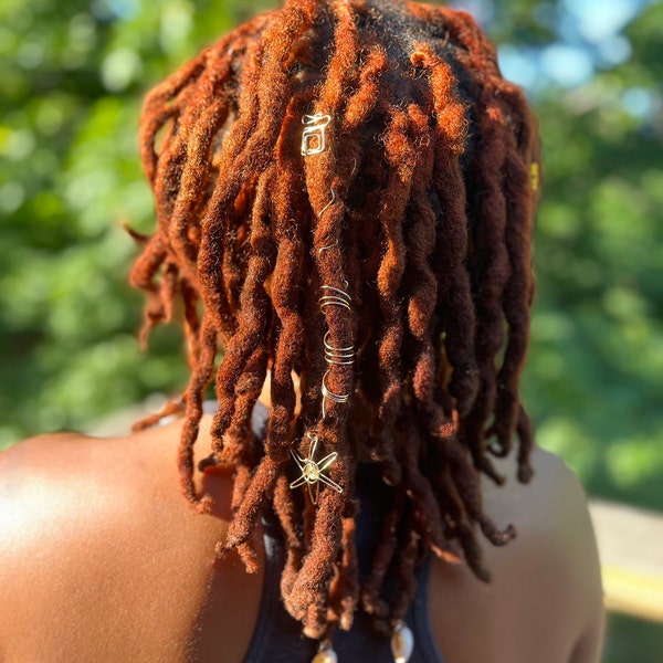 Loc Jewelry GOLD With Sun Charm; Unisex Dreadlock Accessory - Etsy