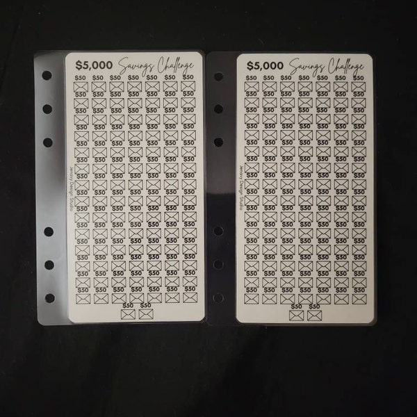 5K Total | A6 100 Envelope Savings Challenge Dashboard | Budget Binder ...