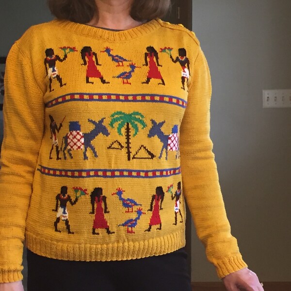 Egyptian Hand Knit Sweater Vintage Style Knit Tops Knitted Vest - Etsy