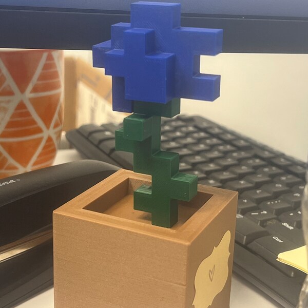 Rose Pixelated Flowers | Minecraft Style Rose | 3D Printed | Custom ...