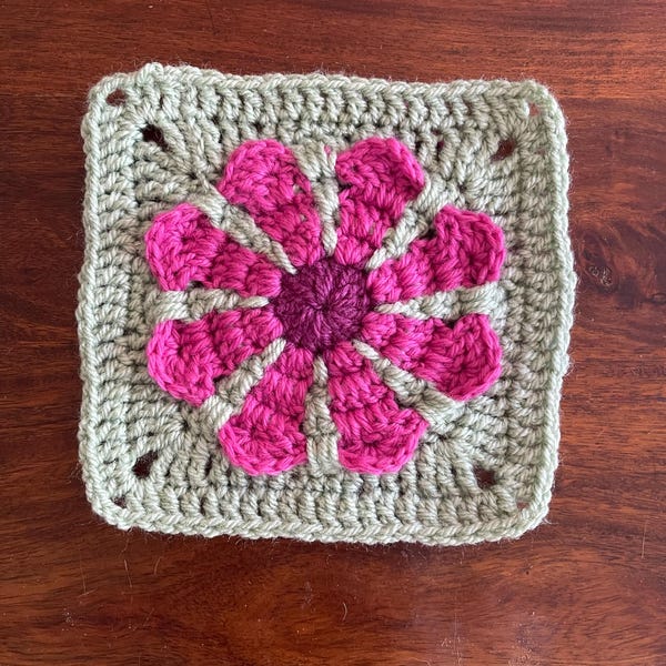 RETRO DAISY GRANNY Square | Beginner Friendly Crochet Pdf Pattern in ...
