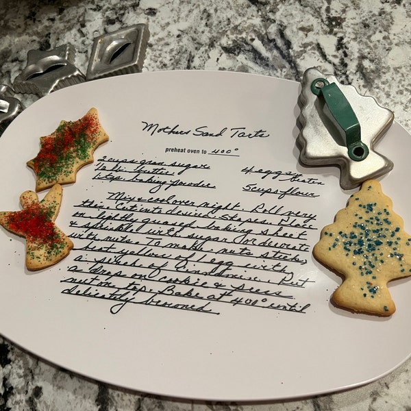 Christmas Handwritten Recipe Personalized Platter | Handwriting ...