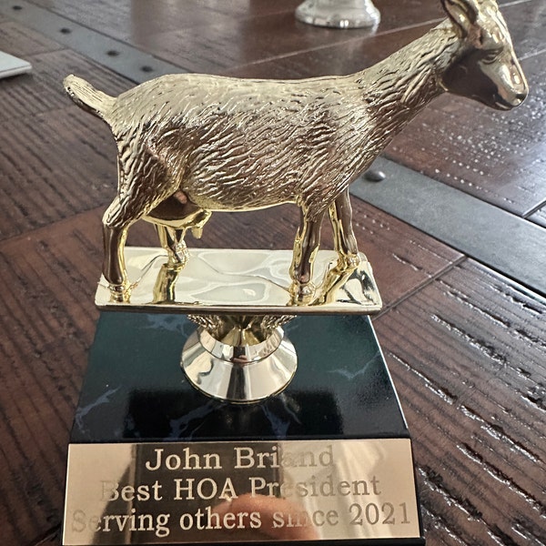 Goat Award Trophy. Greatest of All Time, G.O.A.T. Free Engraving. - Etsy