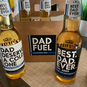 Personalized Dad Beer Labels Father's Day Gift Best Dad Ever Beer ...