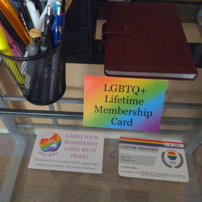 GAY Lifetime Membership Card Gay Pride Card LGBT Identity Card Perfect ...