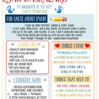 Back to School All About Me Child Info Template Teacher/therapist ...