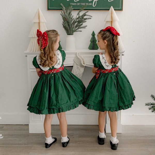 Girls Classic Christmas Dress, Girls Holiday Dress, Girls Christmas ...