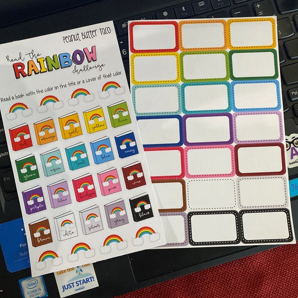 Read the Rainbow - Reading Challenge Planner Stickers - Reading Planner ...