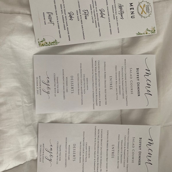 Luxury Wedding Menu Template Printable Wedding Menus Splendid Script ...