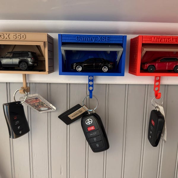 3D Printed Hot Wheels Garage Key Holder: Customizable Display - Etsy