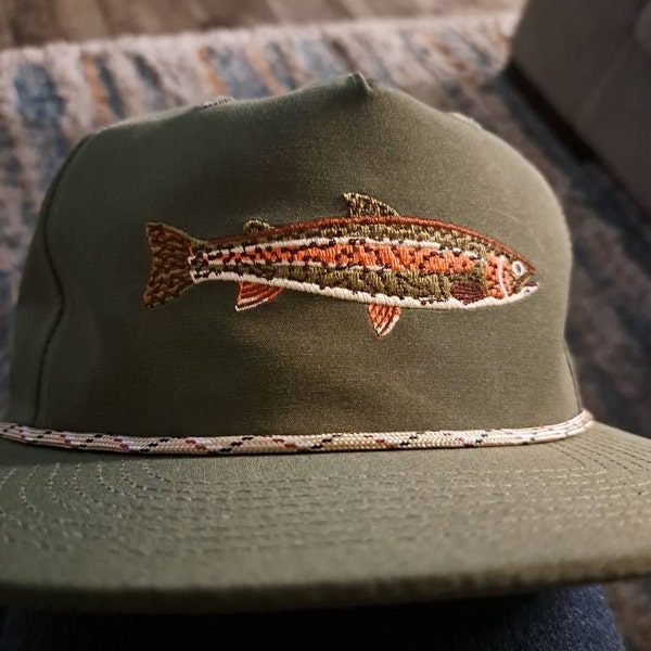 Trout Hat Fly Fishing Native Fish - Embroidered Fish - Snapback Cap One ...