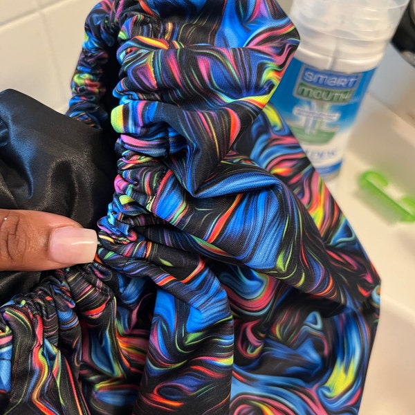 Elegant Monogram Hair Bonnet/satin ADULT Bonnet/personalized ...