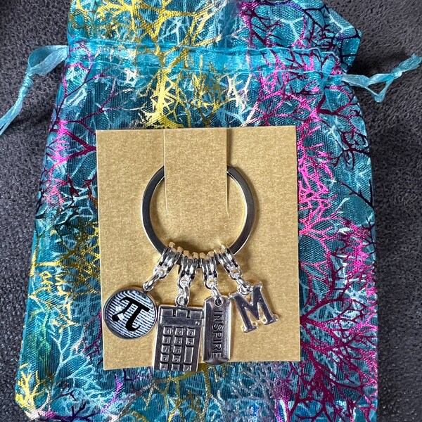 Maths Teacher Gift Math Keychain Pi Keyring Calculator Charm Graduation ...