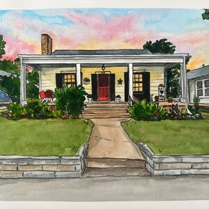 Custom Hand Painted House Portrait - Etsy