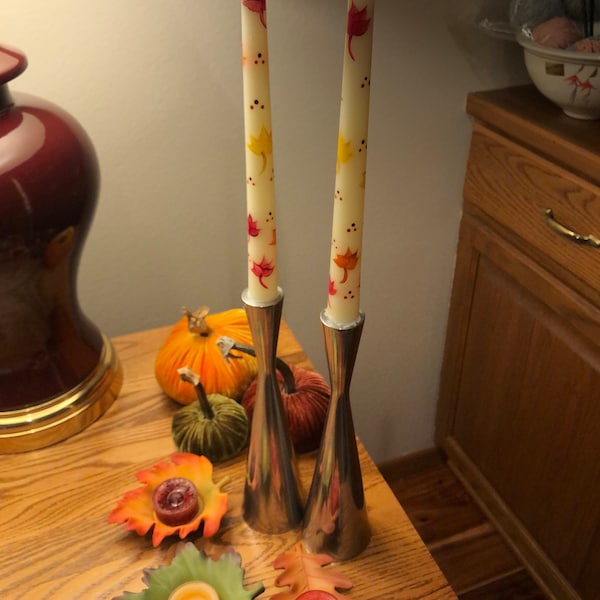 Fall Leaves/thanksgiving/autumn Decor/taper Candles. All Occasion Hand ...