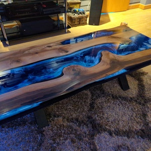 Unique Table Handmade Epoxy Table Custom 52 X 28 Walnut | Etsy