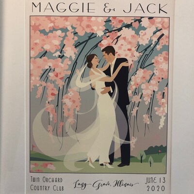 Spring Wedding Poster, Wedding Gift, Personalized Wedding Poster ...